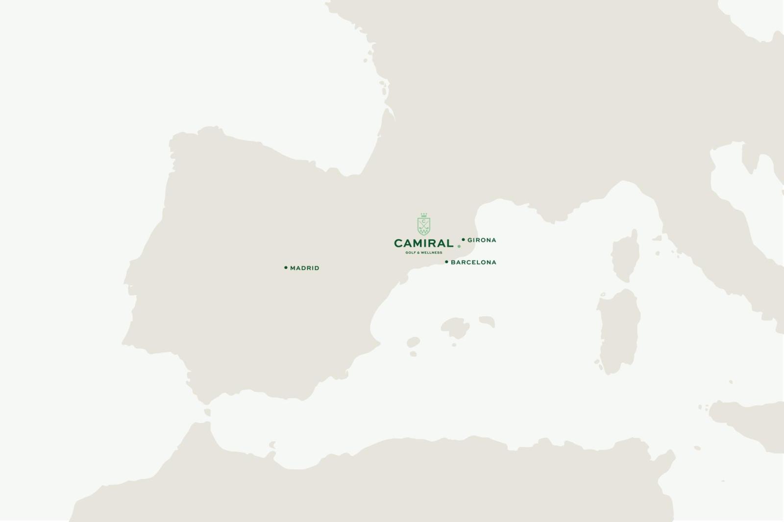 Location of Camiral Resort in Girona near Barcelona
